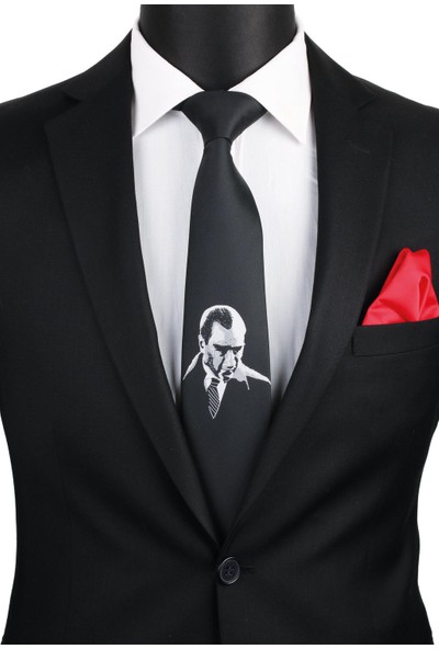 La Pescara Siyah Atatürk Kravatı Tr56
