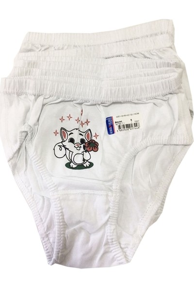 Seher Yıldızı Kız Çocuk Külot Beyaz 6'Lı Paket