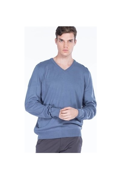Loft Erkek V Yaka Triko Kazak İndigo 2013705