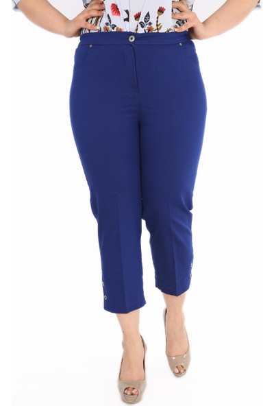 Rmg Büyük Beden Kapri Pantolon Saks Rmg Büyük Beden Kapri Pantolon Saks
