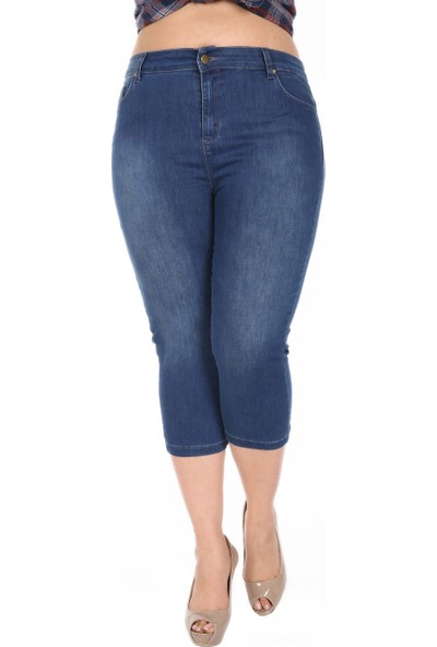 Rmg Büyük Beden Kot Kapri Kim. Mavi