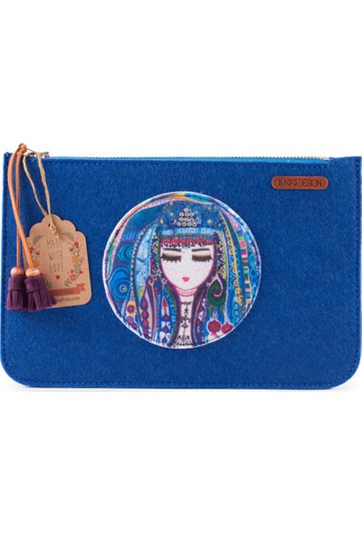 Biggdesign Mavi Su Fermuarlı Keçe Çanta by Canan Berber