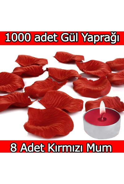 Chavin 1000 Adet Gül Yaprağı-Gül Yaprakları-Kırmızı Mum