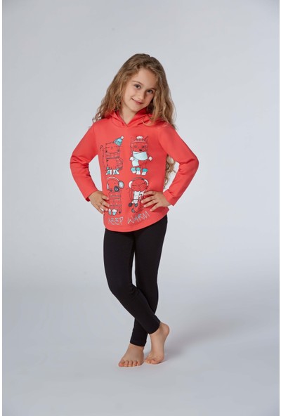 RolyPoly Kız Çocuk Taytlı Pijama Takımı Nar