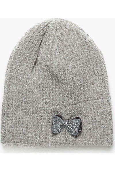 Koton Kids Kız Çocuk Fiyonk Detaylı Bere Gri