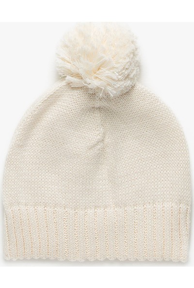 Koton Kids Kız Çocuk Ponpon Detaylı Bere Ekru