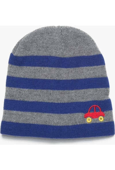 Koton Kids Erkek Çocuk Çizgili Bere Gri