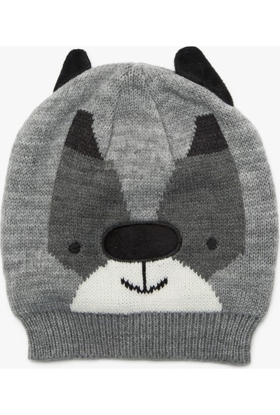 Koton Kids Erkek Çocuk Desenli Bere Gri