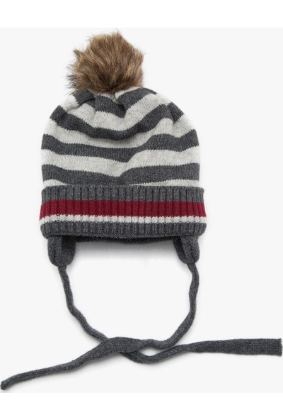 Koton Kids Erkek Çocuk Ponpon Detaylı Bere Gri