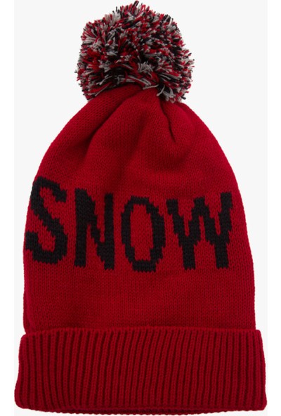 Koton Kids Erkek Çocuk Yazı Desenli Bere Kırmızı