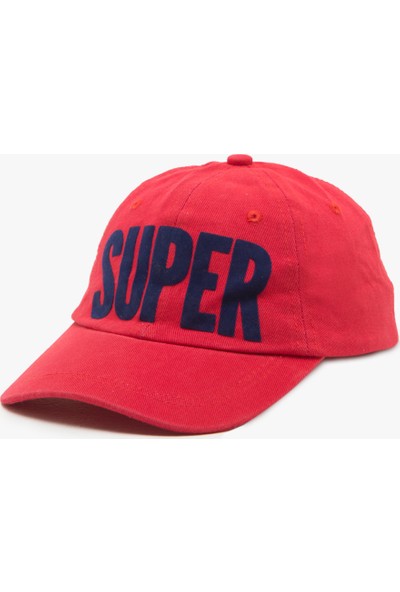 Koton Kids Erkek Çocuk Yazı Baskılı Şapka Kırmızı