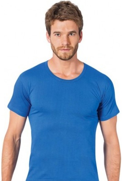 Elif Çamaşır Seher 3'lü Paket Açık Yaka Erkek Fanila Saks