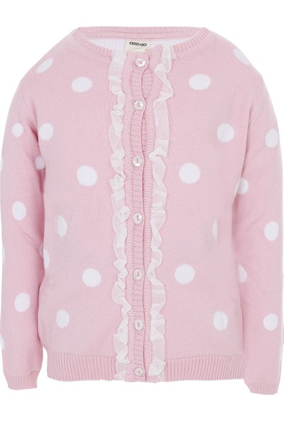 Soobe Ballerina Princess Puantiyeli Fırfırlı Hırka Pembe