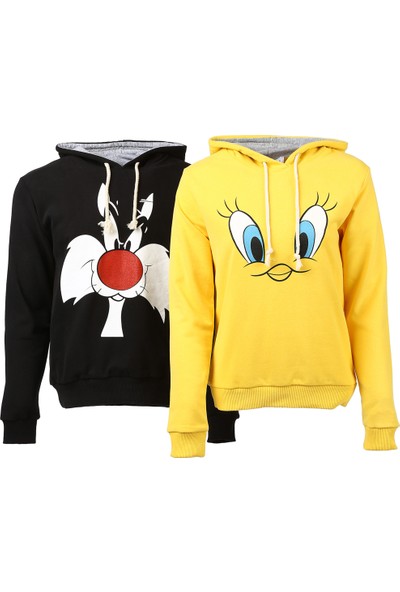 Bonalodi Slyvester Tweety Kapüşonlu Sevgili Çift Sweatshirt Bonalodi Slyvester Tweety Kapüşonlu Sevgili Çift Sweatshirt
