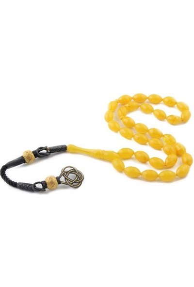 Yeshills Gümüş Kazaz Püsküllü Sıkma Kehribar Tesbih