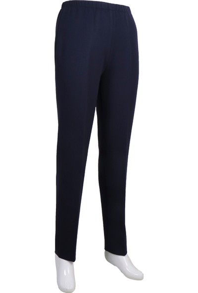 Osman Bey Battal Büyük Beden Beli Tam Lastikli Yüksek Bel Likralı Kumaş Pantolon Lacivert