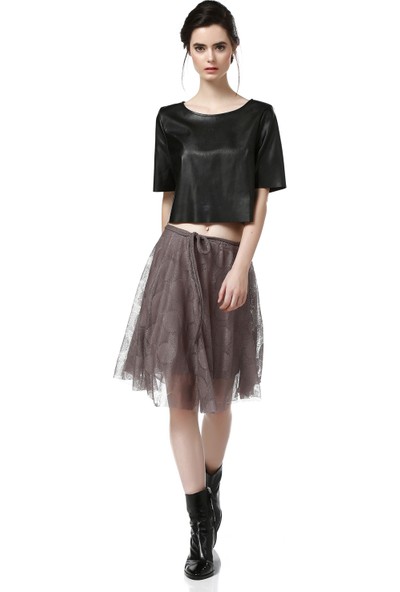 Quincey Kadın Vizon Tül Etek Ek2295 Quincey Kadın Vizon Tül Etek Ek2295