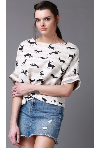 Quincey Ekru Pamuklu Bluz