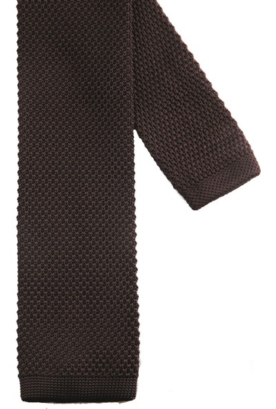 La Pescara Kahverengi Düz Örgü Kravat 8217