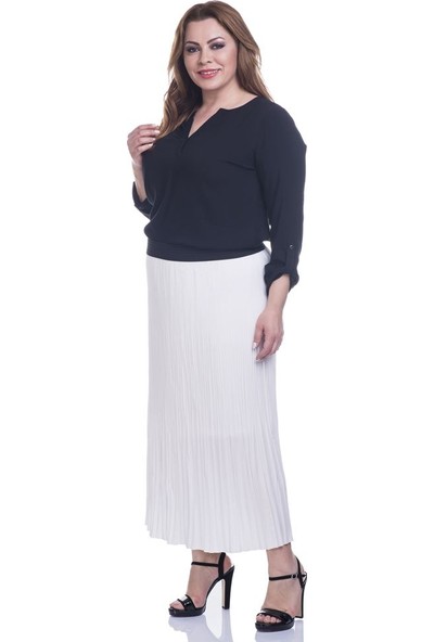 Myline Mat Saten Pilise Etek 12407-m Myline Mat Saten Pilise Etek 12407-m