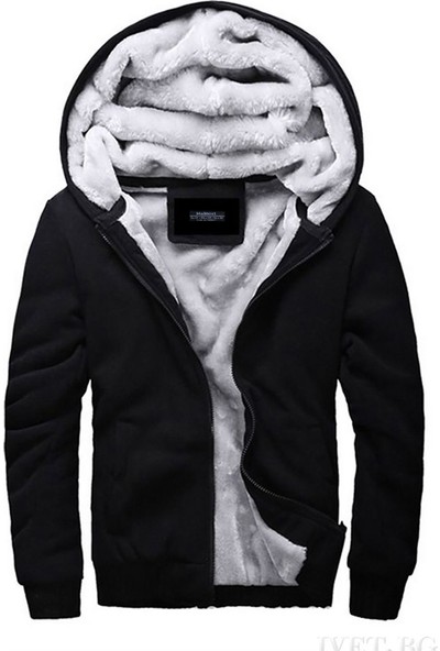 Madmext İçi Kürklü Siyah Hırka 22377