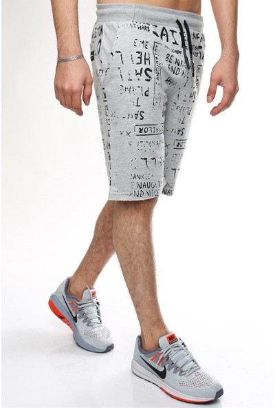 Madmext Pano Baskılı Gri Kapri 2408