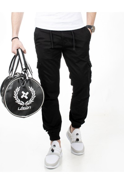 Deepsea Siyah Paçası Ve Beli Lastikli Bağcıklı Erkek Kargo Pantolon 1601569-002 Deepsea Siyah Paçası Ve Beli Lastikli Bağcıklı Erkek Kargo Pantolon 1601569-002