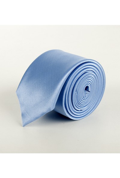 Zaim Aksesuar Erkek Gök Mavisi Saten Kravat ve Mendil Zaim Aksesuar Erkek Gök Mavisi Saten Kravat ve Mendil