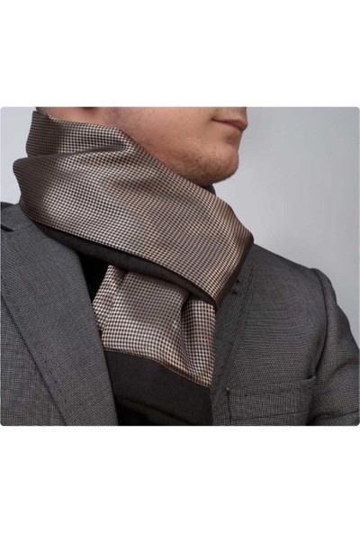 Exve Exclusive Bakır Rengi Desenli Çift Taraflı Atkı