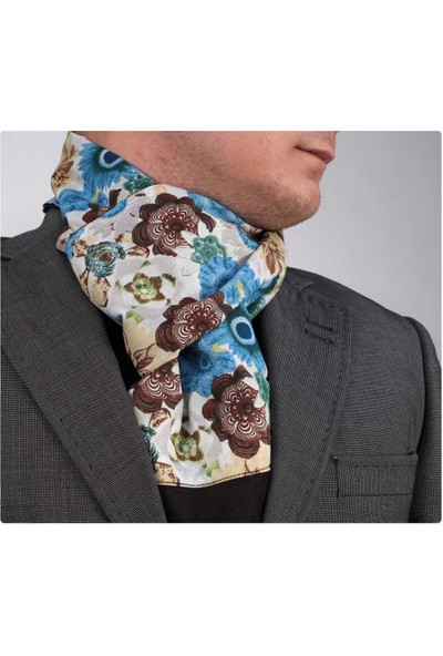 Exve Exclusive Çiçek Desenli Çift Taraflı Atkı