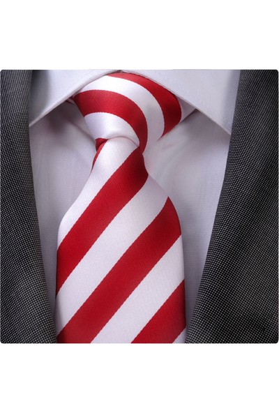 Exve Exclusive Kırmızı Beyaz Kravat