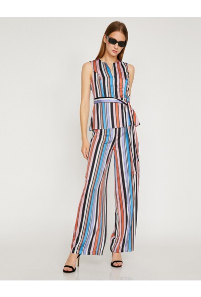 Koton Kadın Renk Bloklu Pantolon