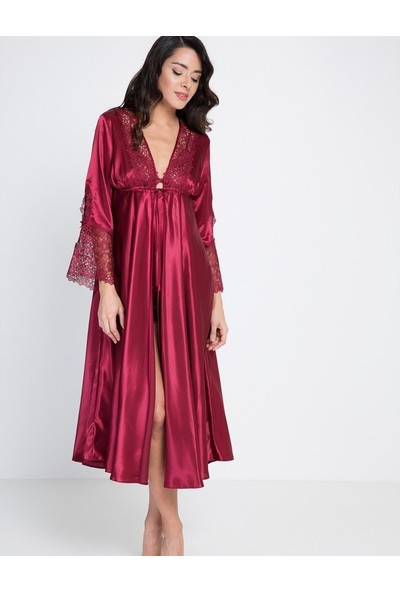 Pierre Cardin 6620 6'lı Saten Gecelik Sabahlık Takım