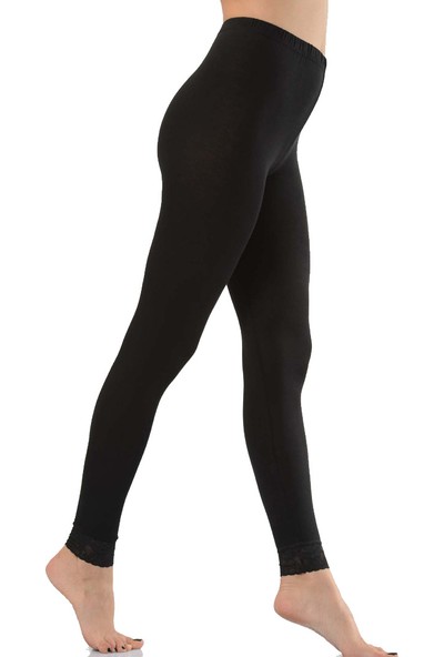 Jiber Kadın Paçası Dantelli Uzun Tayt - 526