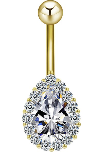Chavin Beyaz Damla Taşlı Çelik Göbek Piercing Dt59Sr Chavin Beyaz Damla Taşlı Çelik Göbek Piercing Dt59Sr