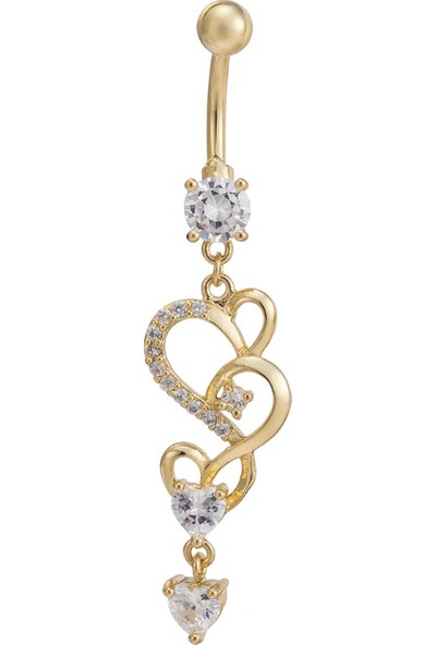 Chavin Beyaz Taşlı Kalp Göbek Piercing Dt71By Chavin Beyaz Taşlı Kalp Göbek Piercing Dt71By