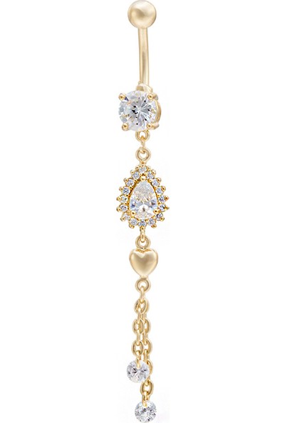 Chavin Sarı Sallantı Damla Taşlı Tektaş Göbek Piercing Dt73 Chavin Sarı Sallantı Damla Taşlı Tektaş Göbek Piercing Dt73