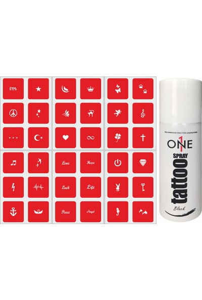 One Spray Tattoo Parmak Dövmesi Desenler Geçici Dövme Seti Siyah Sprey One Spray Tattoo Parmak Dövmesi Desenler Geçici Dövme Seti Siyah Sprey