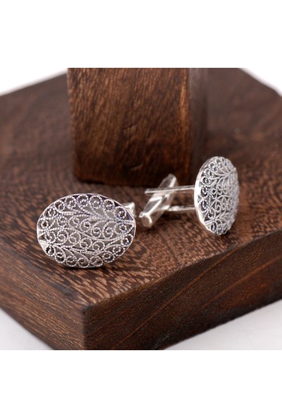 Sümer Telkari Telkari İşlemeli Gümüş Kol Düğmesi 74 Sümer Telkari Telkari İşlemeli Gümüş Kol Düğmesi 74