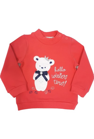 Toontoy Kız Bebek Sweatshirt Hello Winter Time Ayıcık Nakışlı - 9 Ay - 74Cm Boy Toontoy Kız Bebek Sweatshirt Hello Winter Time Ayıcık Nakışlı - 9 Ay - 74Cm Boy
