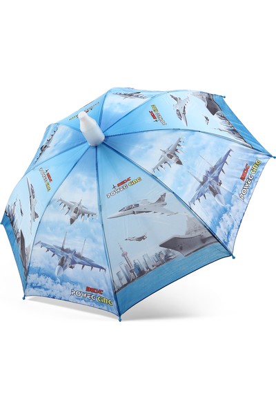 Almera Pvc Kılıflı Erkek Çocuk Şemsiyesi - Uçaklı