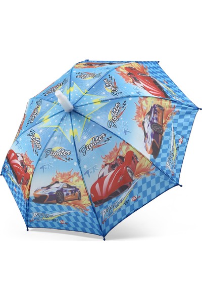 Almera Pvc Kılıflı Erkek Çocuk Şemsiyesi - Cars Mavi
