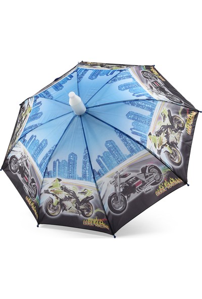 Almera Pvc Kılıflı Erkek Çocuk Şemsiyesi - Motorcycle Mavi Almera Pvc Kılıflı Erkek Çocuk Şemsiyesi - Motorcycle Mavi