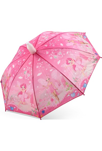 Almera Pvc Kılıflı Kız Çocuk Şemsiyesi - Peri Kızı Pembe