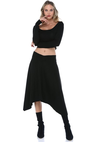 Demoda Asimetrik Süet Etek Demoda Asimetrik Süet Etek