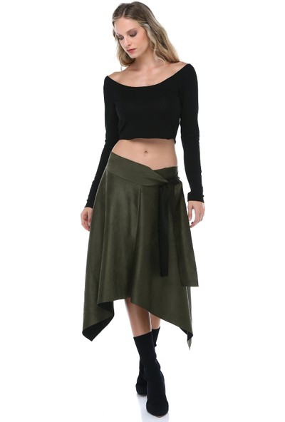 Demoda Asimetrik Süet Etek Demoda Asimetrik Süet Etek