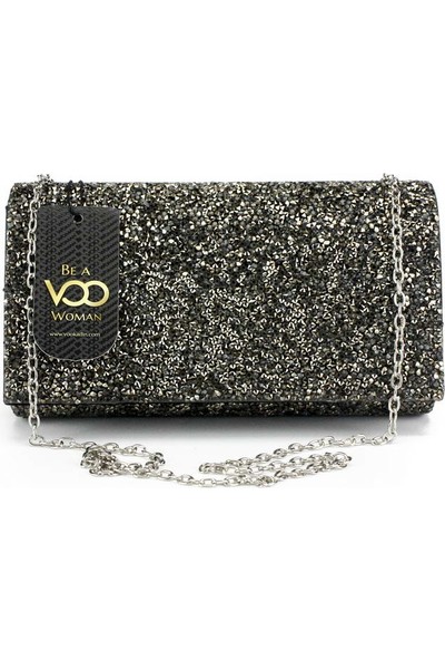 Voo Bronz Taşlı Gece Çantası