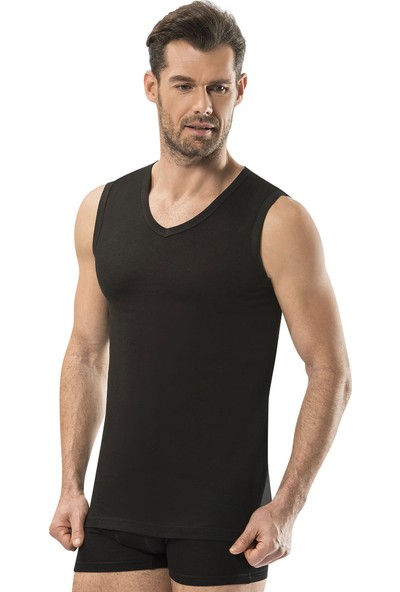 Erkek V Yaka Sıfır Kol Atlet 6'lı Paket - 115
