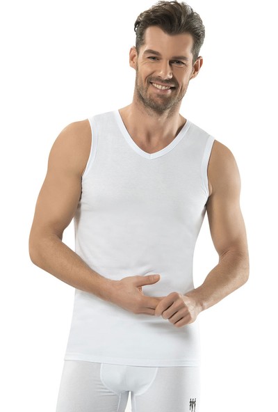 Erkek V Yaka Sıfır Kol Atlet 6'lı Paket - 123 Erkek V Yaka Sıfır Kol Atlet 6'lı Paket - 123