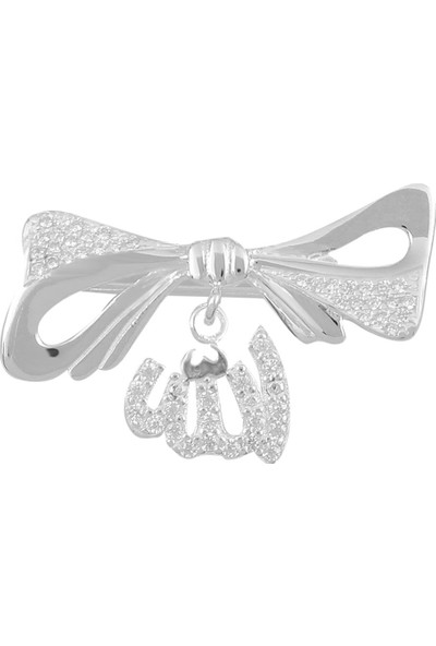 Mypat Silver Allah Yazılı Fiyonk Model Zirkon Taşlı Gümüş Broş Mypat Silver Allah Yazılı Fiyonk Model Zirkon Taşlı Gümüş Broş